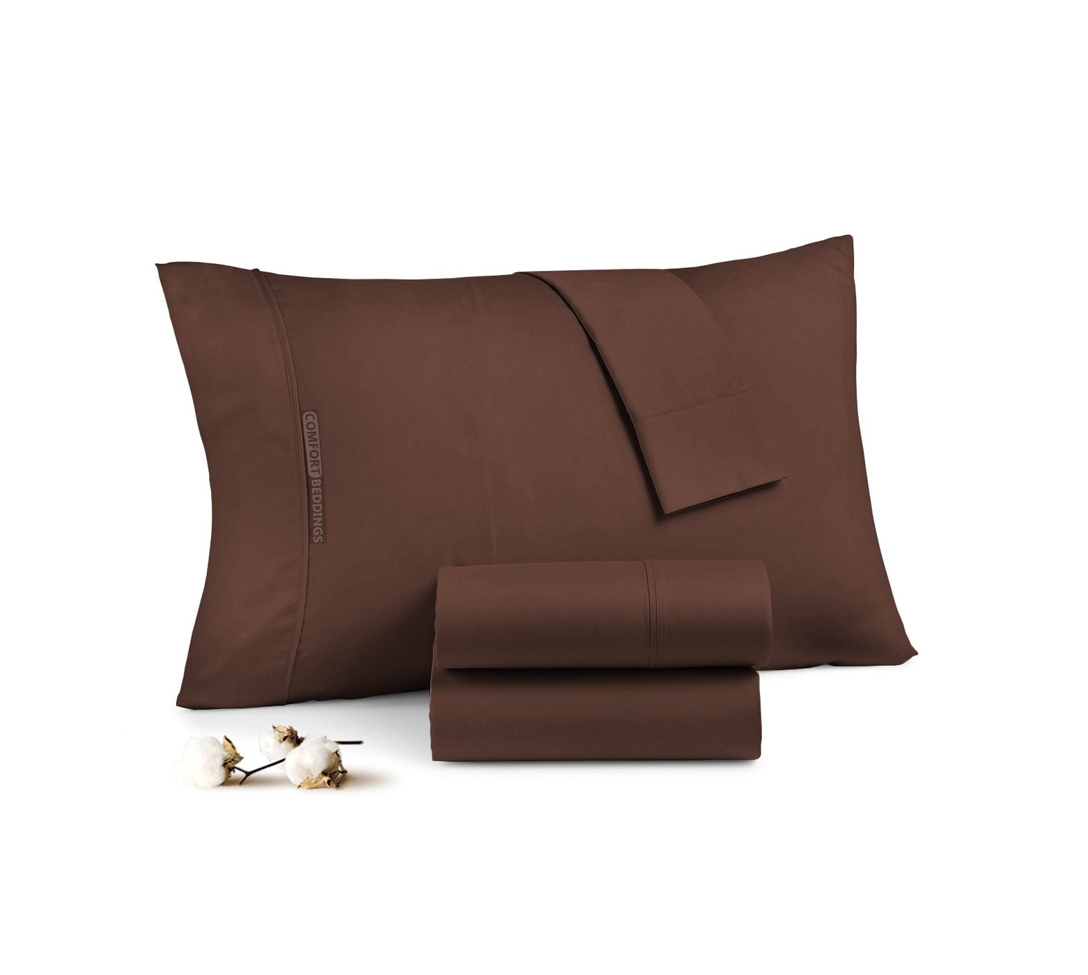 Luxury Chocolate Brown 20x30 Pillowcases — comfortbeddings-usa