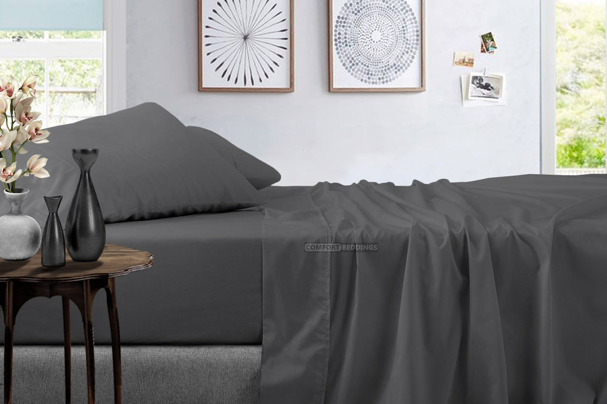 Dark Grey Sheet Set | Twin, King, Queen Size — comfortbeddings-usa