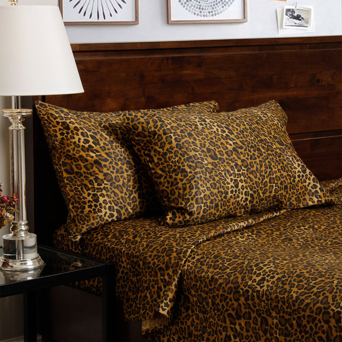Luxury Leopard Cheetah Print Bed Sheet Set — comfortbeddings-usa