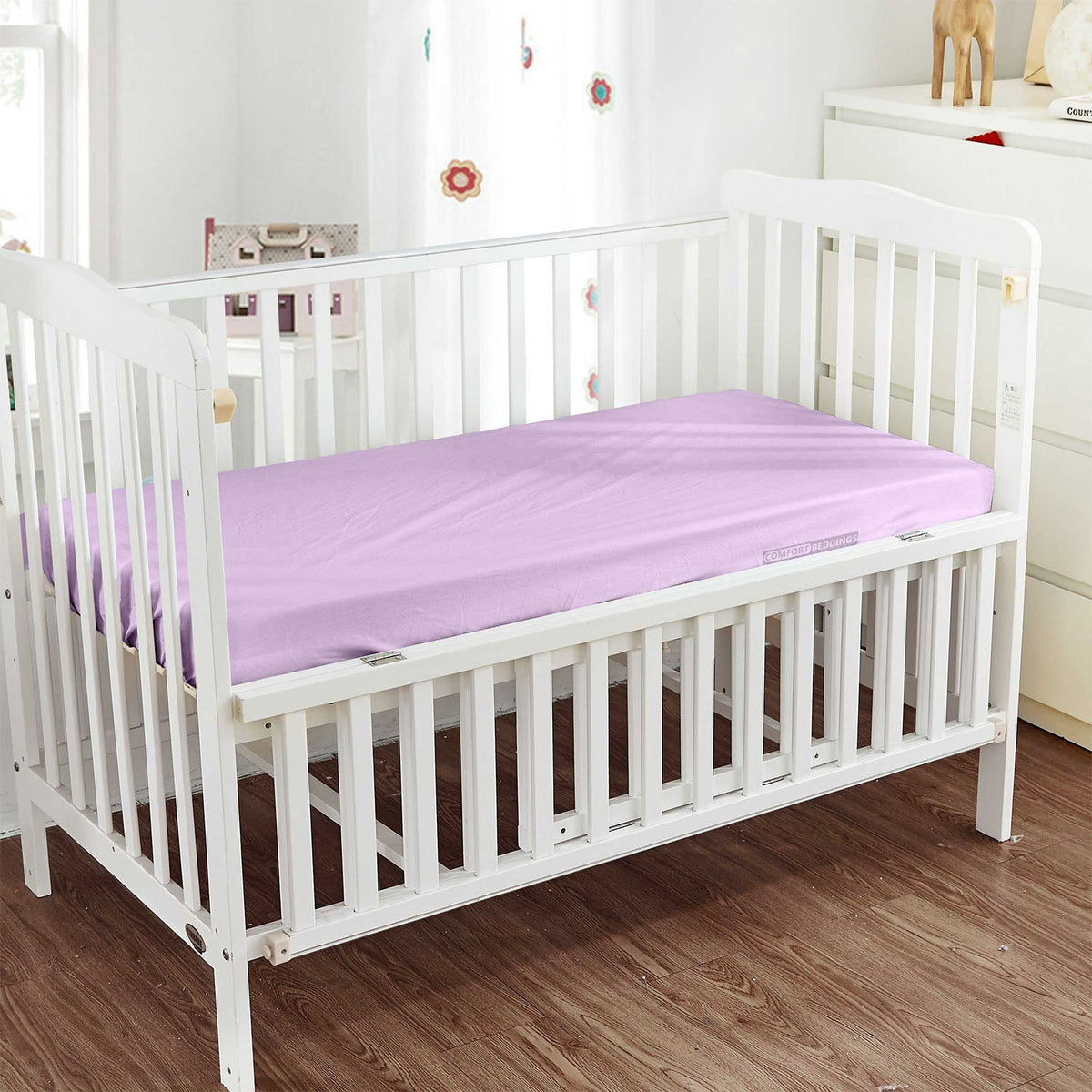 Buy Lilac Fitted Crib Sheet 24x38 | Baby Soft — comfortbeddings-usa