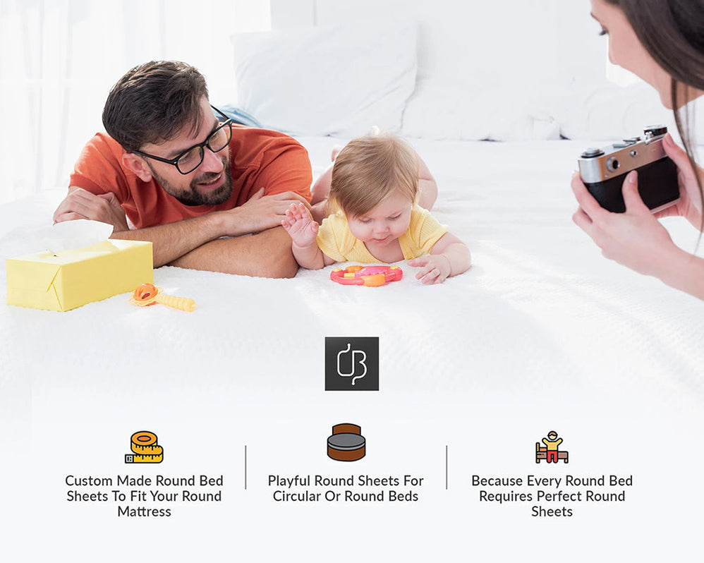 Luxury White Round Sheets 84 & 96 Inch Diameter Size — comfortbeddings-usa