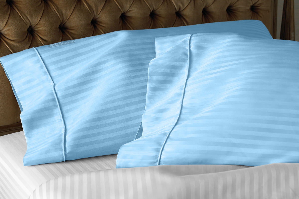 Comfy Light blue Stripe Pillowcases (20x30) — comfortbeddings-usa