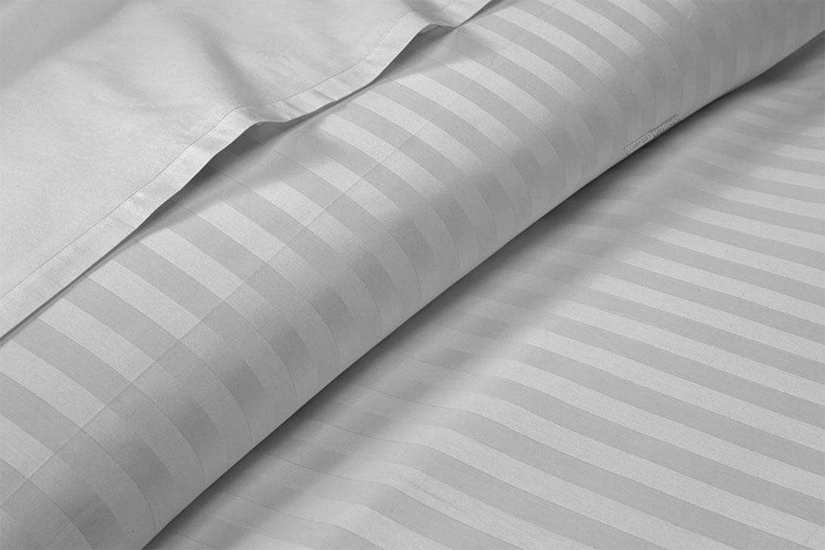Comfy Light Grey Striped Pillow Cases - 600TC — comfortbeddings-usa